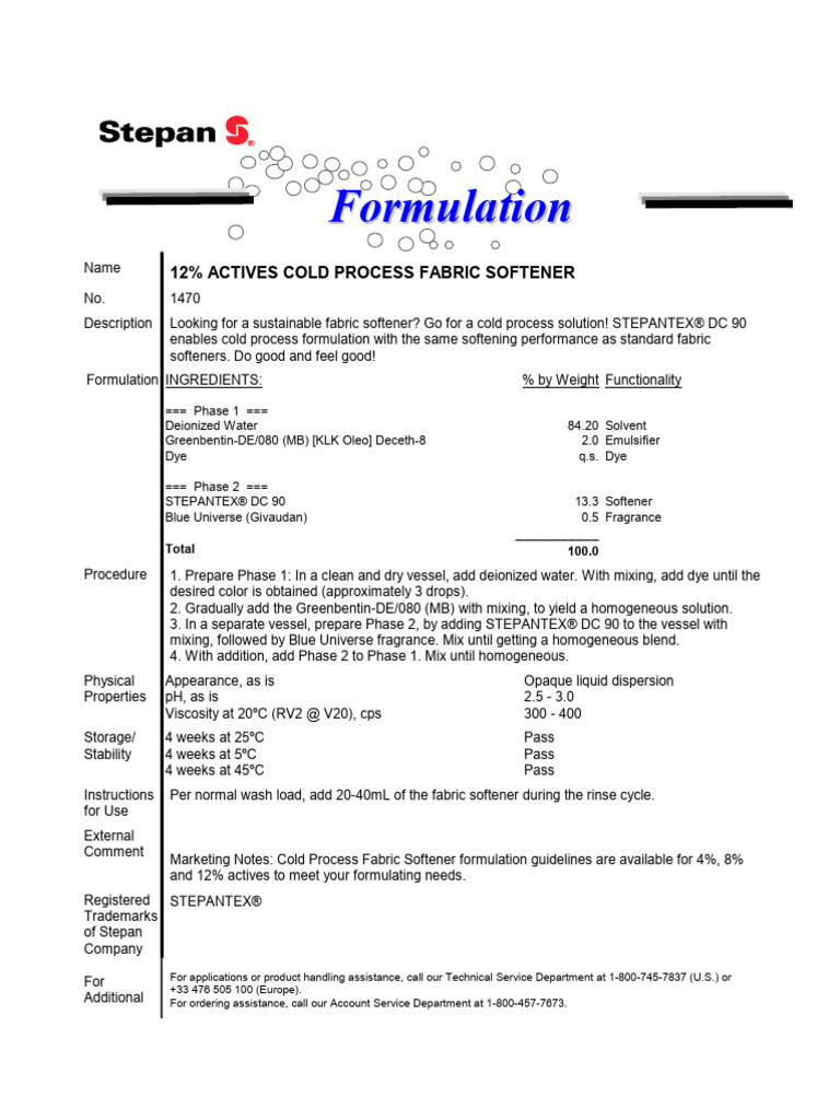 Stepan Formulation 1470 | PDF | Legal Liability | Private Law
