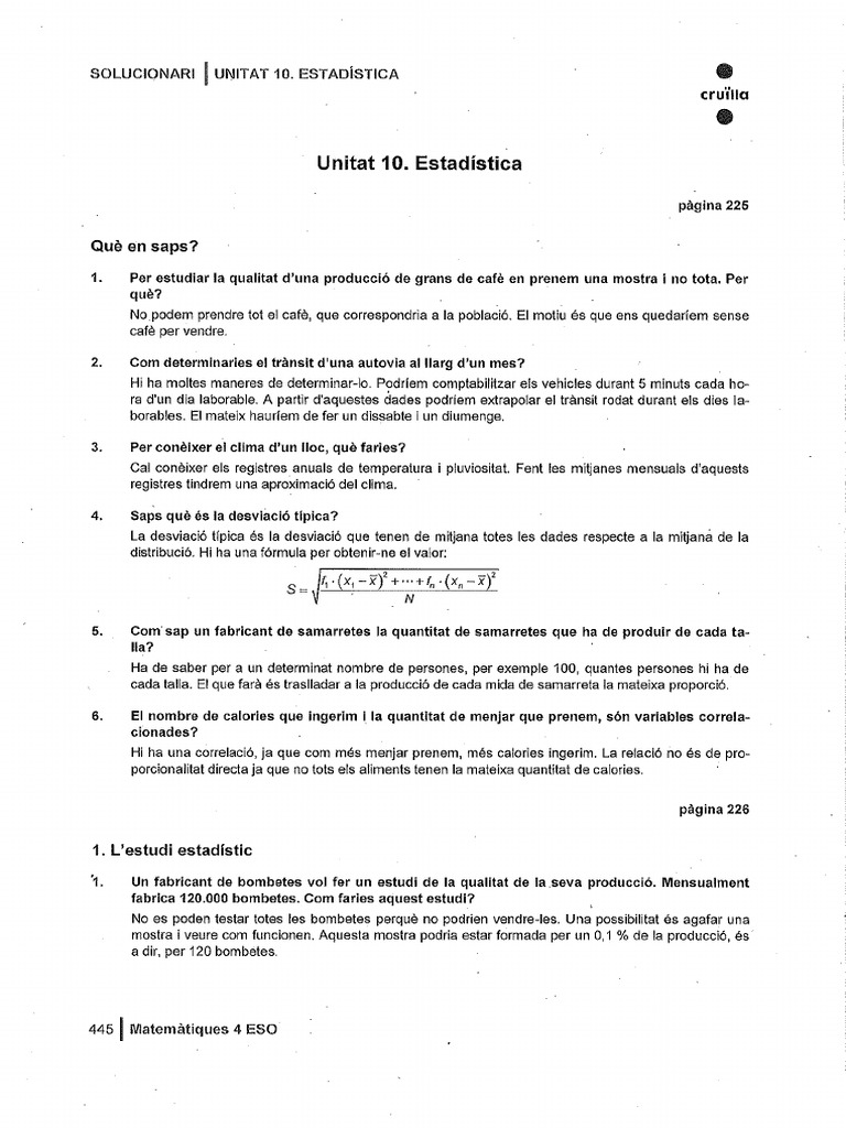 Estadística Solucions Llibre | PDF