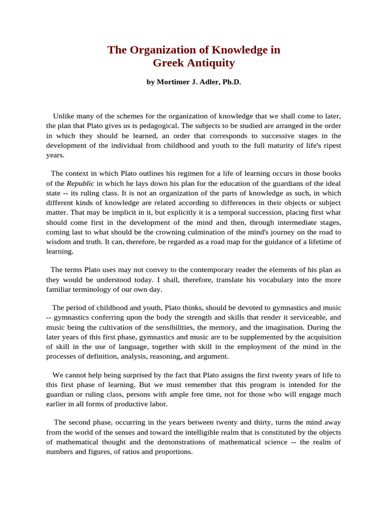 Greek Education: Plato's Learning Path | PDF | Mathematics | Plato