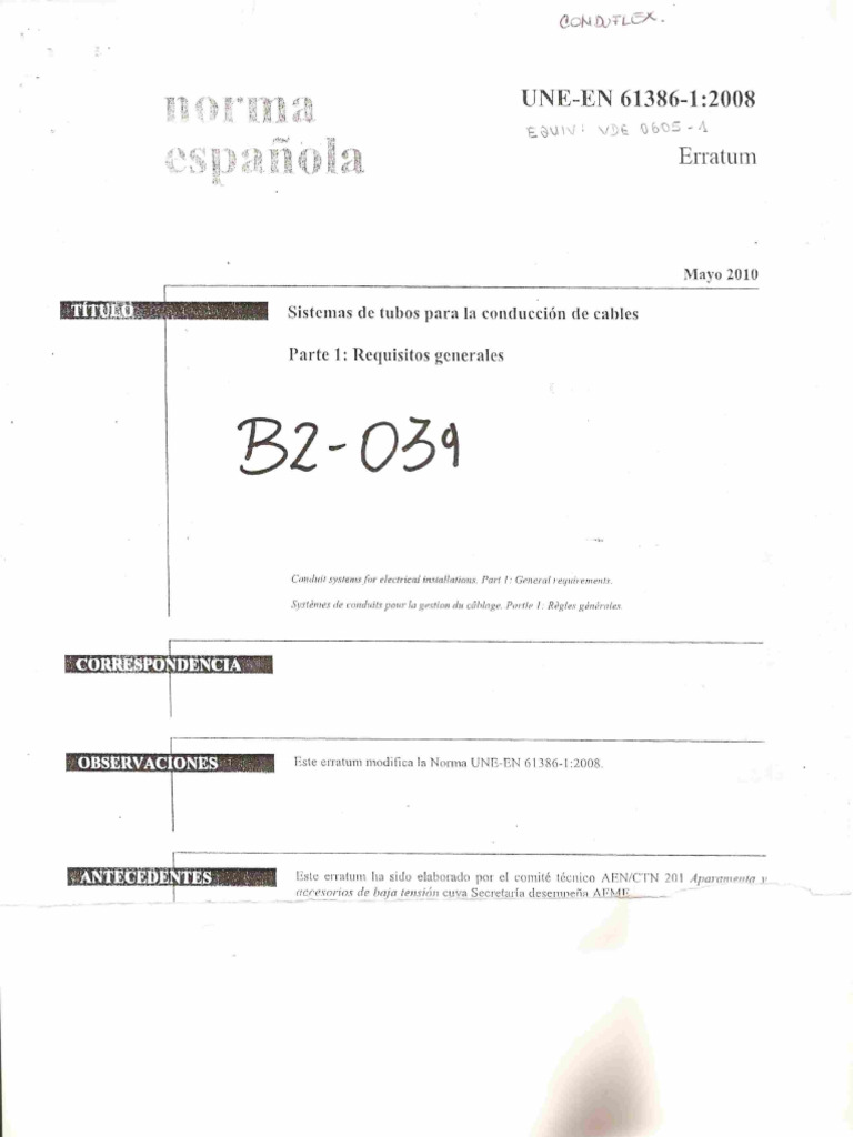 UNE-EN 61386-1-08 CONDUFLEX | PDF
