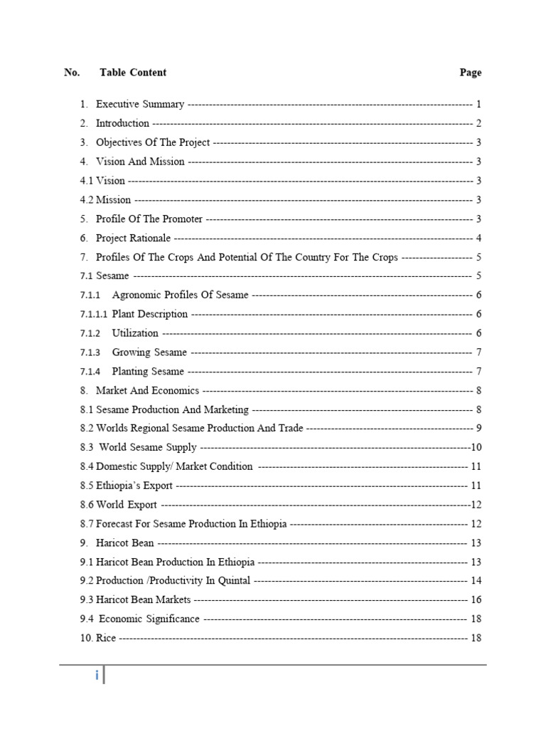 Golden Gate TABLE OF CONTENT PDF | PDF | Sesame | Agriculture