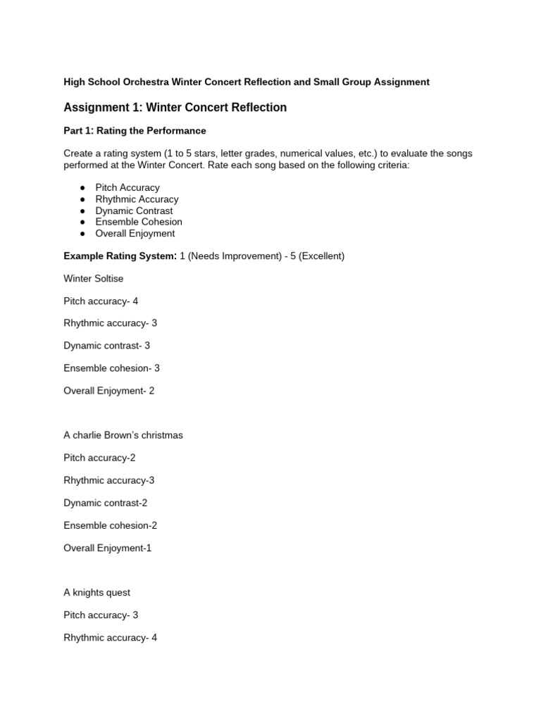 Post Concert Assginment | PDF