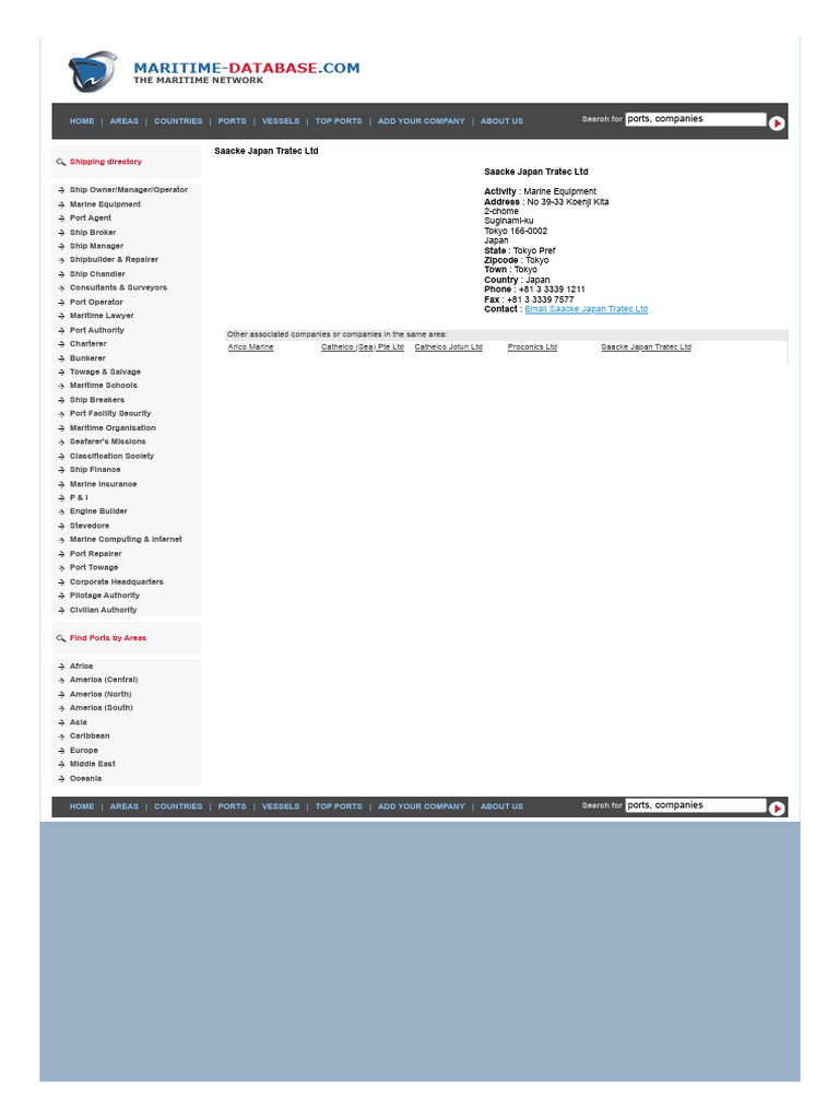 Saacke Japan Tratec LTD | PDF | Port | Water Transport