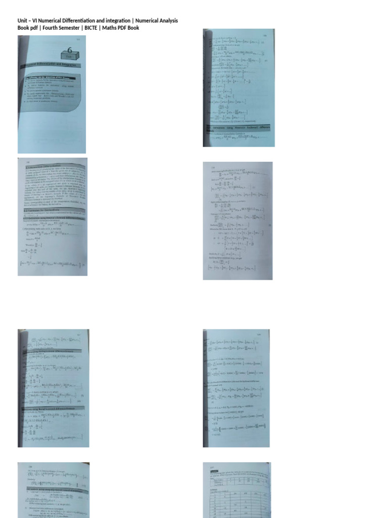 Unit - VI Numerical Differentiation and Integration | PDF