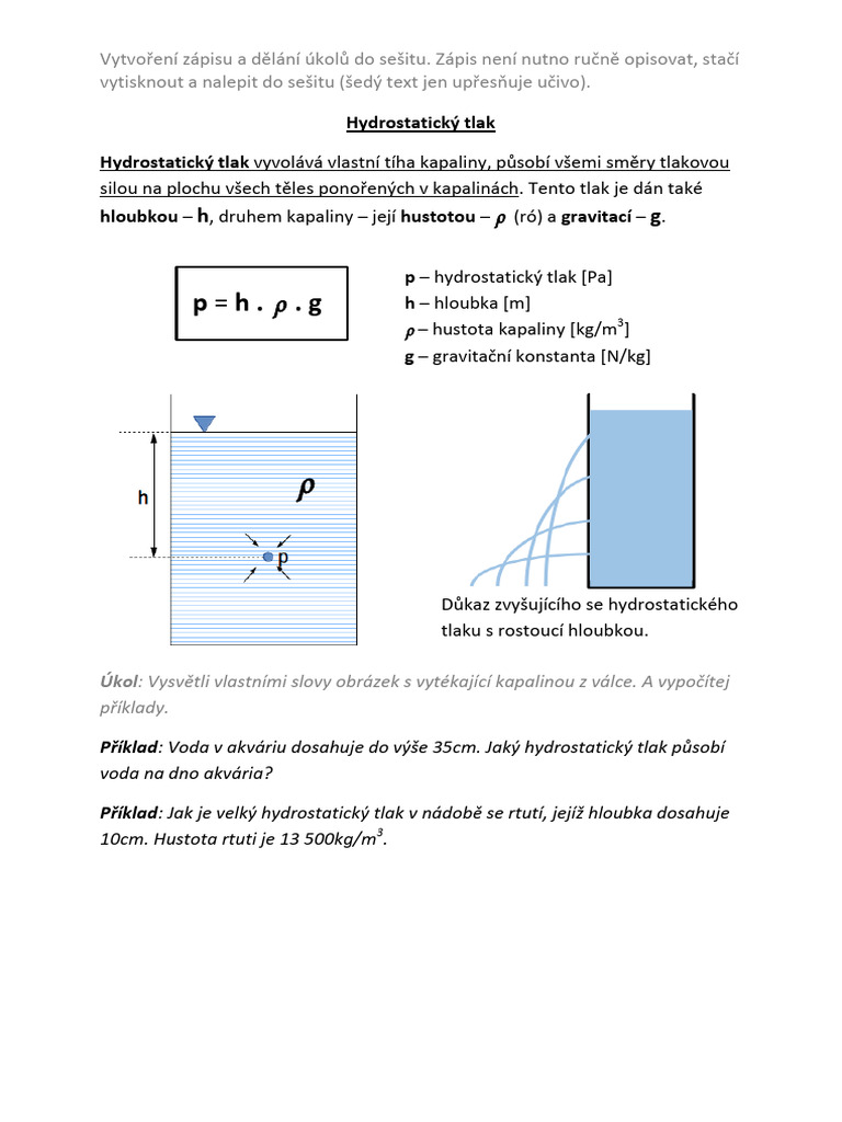 Hydrostaticky Tlak | PDF