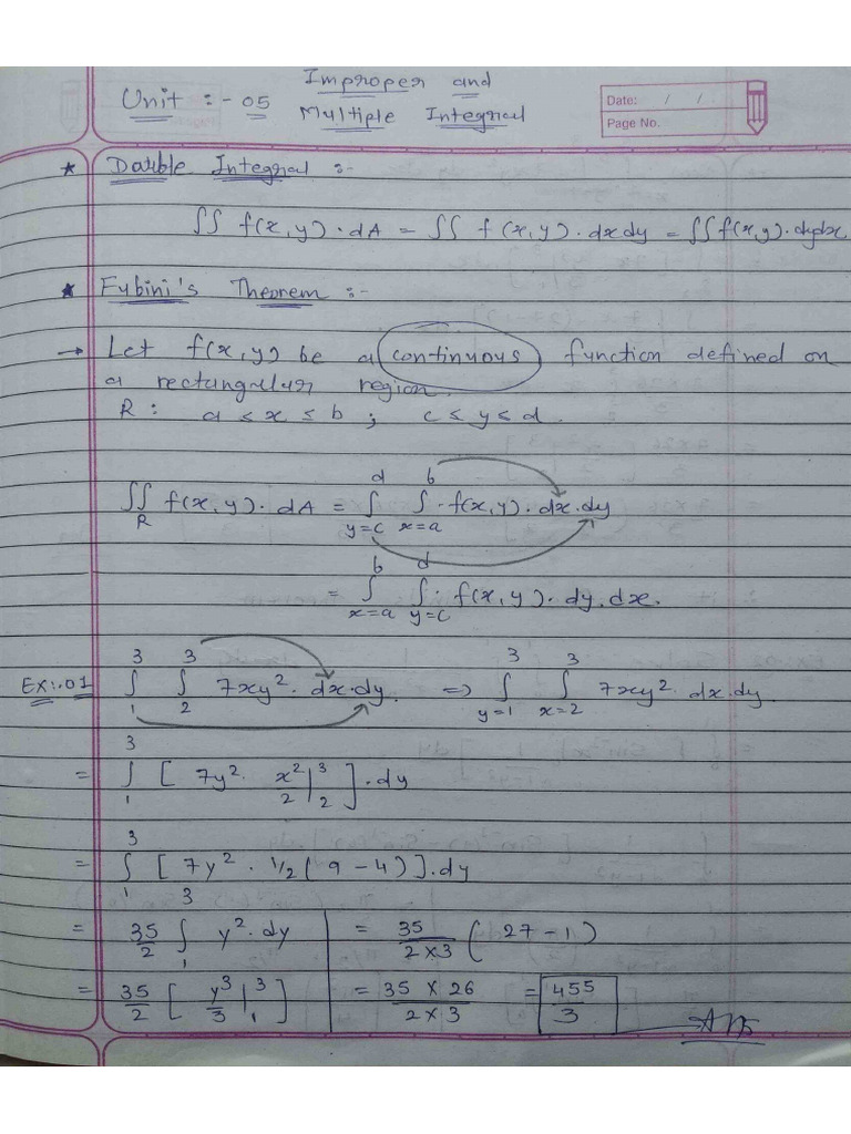 Unit 5 Improper and Multiple Integral | PDF