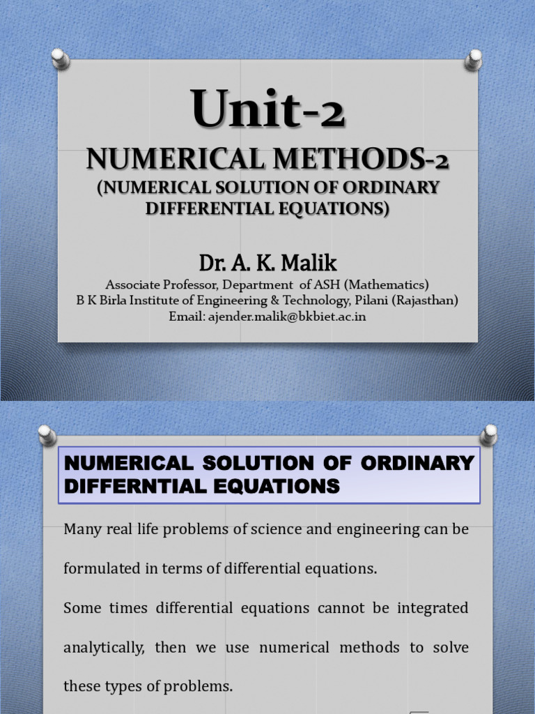 P 21 Numerical Method 2 | PDF | Differential Equations | Numerical Analysis
