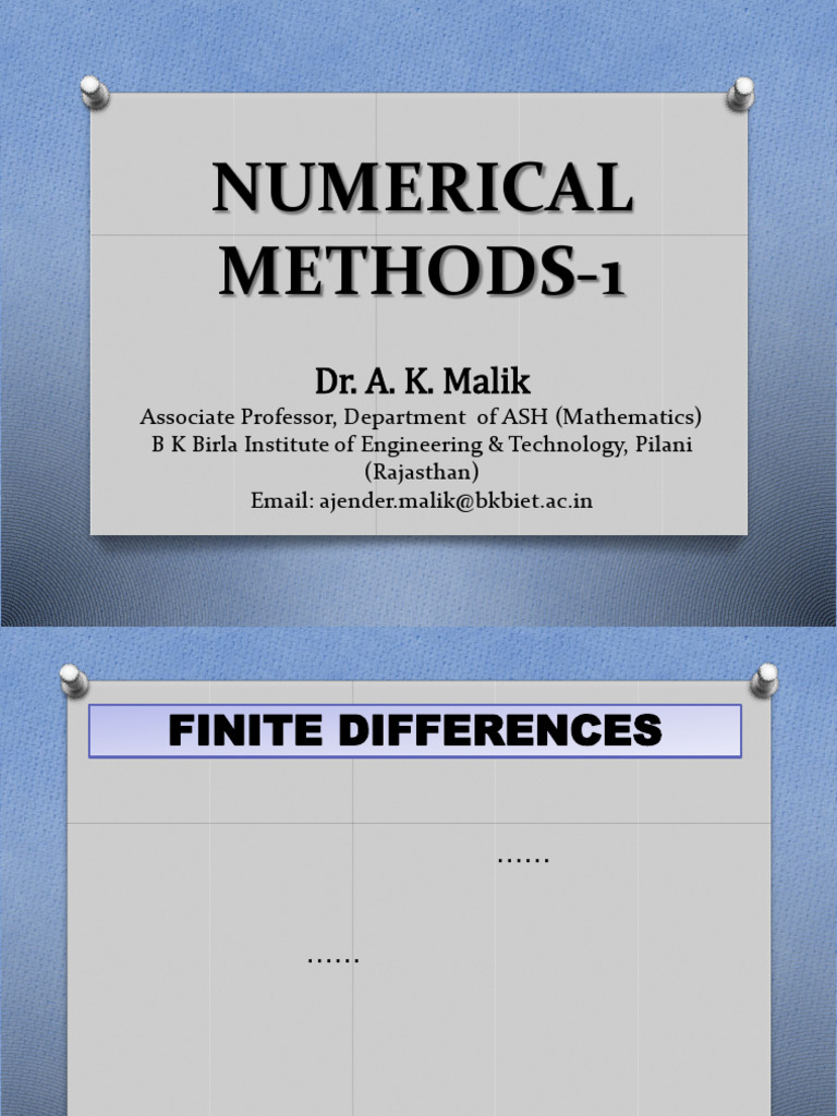 Unit 1 Numerical Method 1 | PDF | Finite Difference | Numerical Analysis