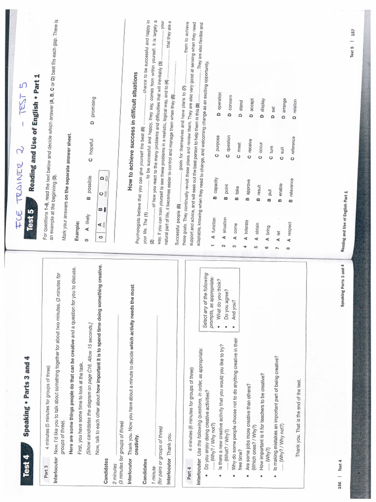 NICOLAS VIVES - Fce Trainer 2 Test 5 | PDF