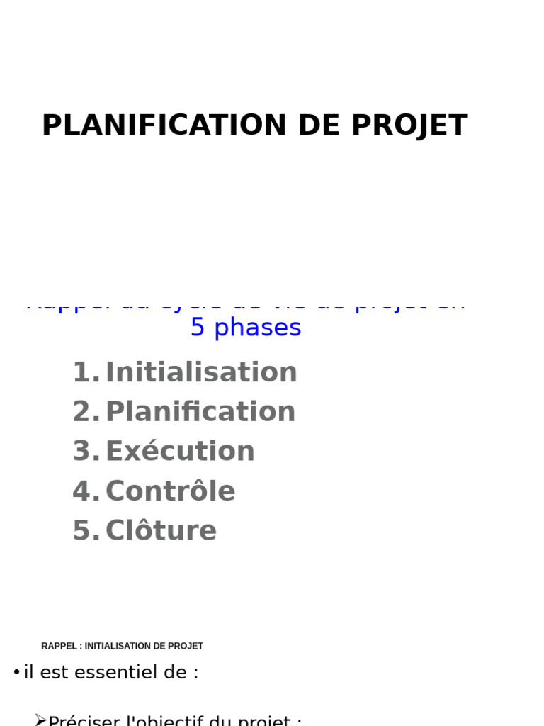 Planification de Projet | PDF | Gestion de projet | Planification