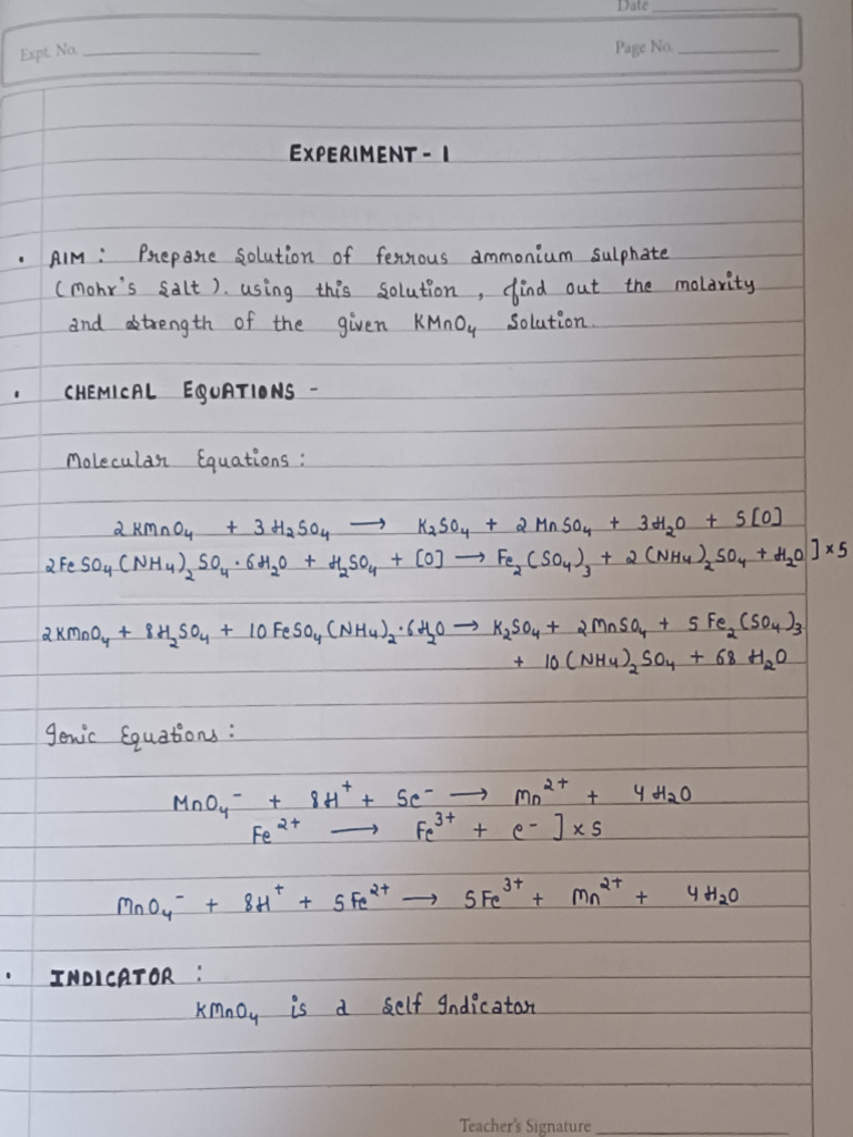 Experiment 1.1 (Titration) | PDF | Chemical Compounds | Instrumental ...
