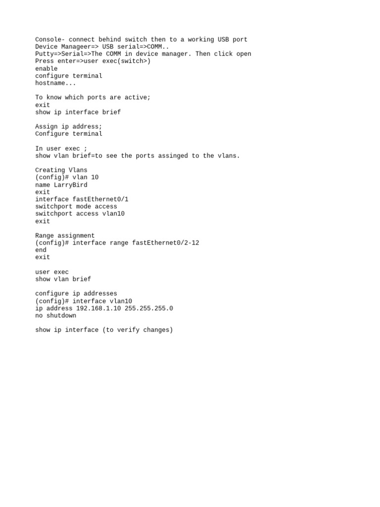 Lan Commands For Switches | PDF