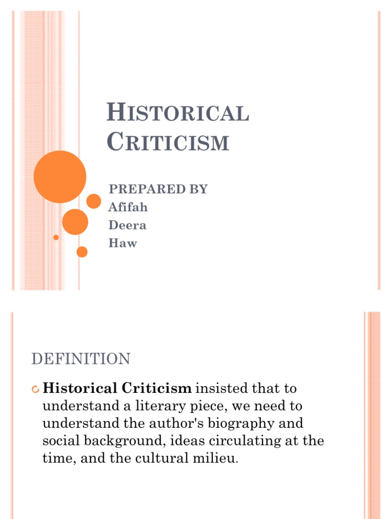 Historical Criticism