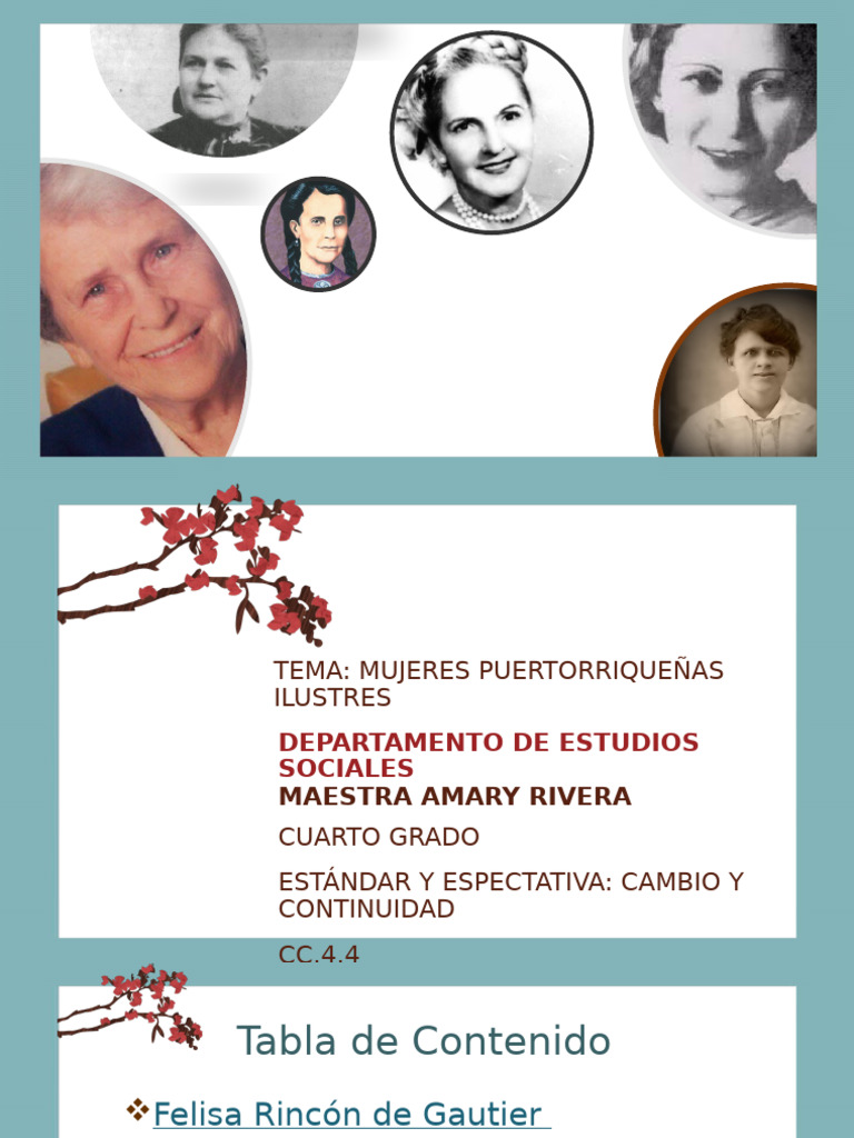 Lectura de Mujeres Ilustres | PDF | Puerto Rico