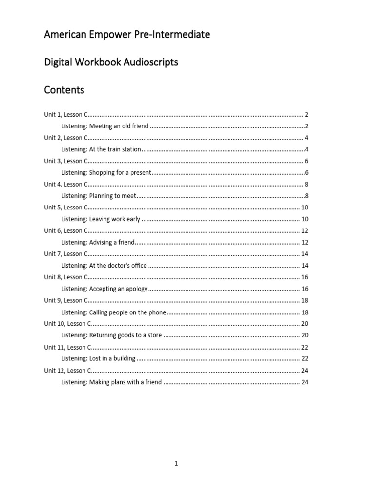 Digital Workbook Audioscripts_B1 | PDF | Allergy