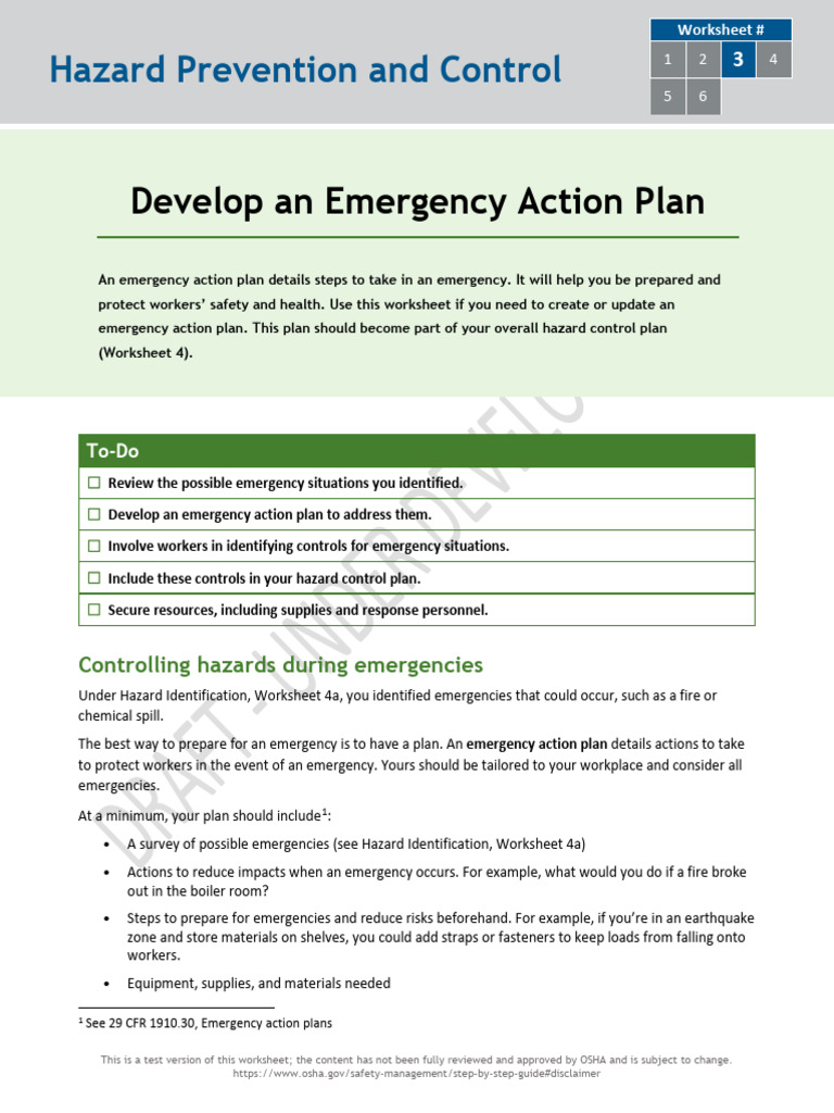 Emergency Action Plan Development Guide | PDF | Occupational Safety And ...