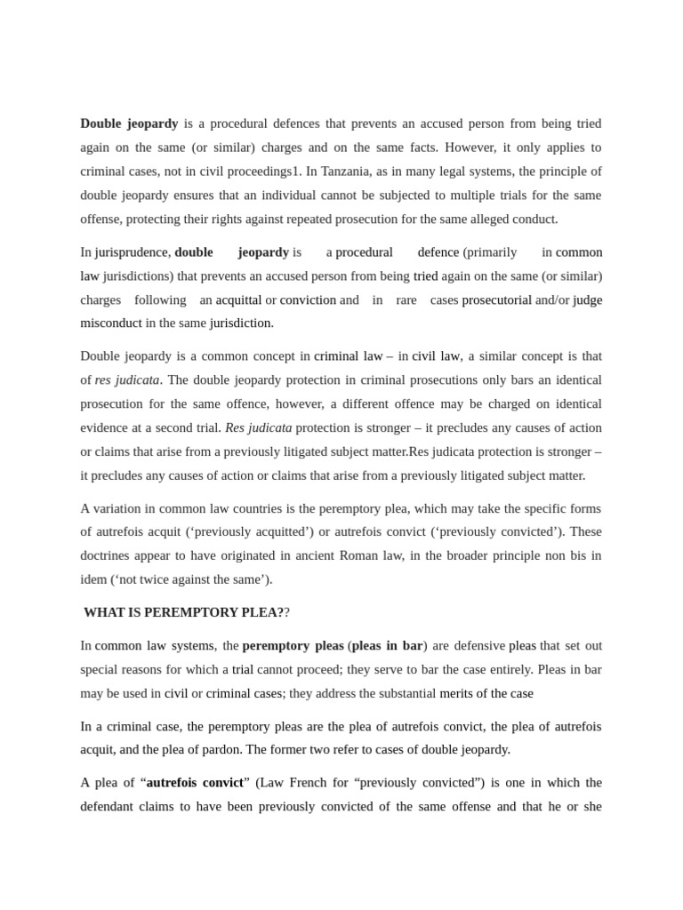 Double Jeopardy Presentation | PDF | Double Jeopardy | Acquittal
