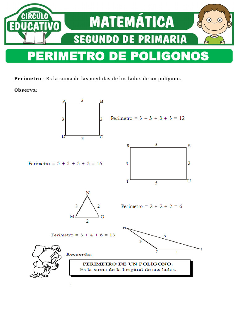 Perimetro de Poligonos para Segundo de Primaria | PDF