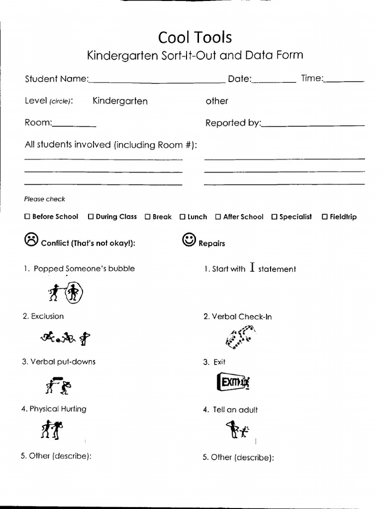 Sort It Out Form - Kinder | PDF