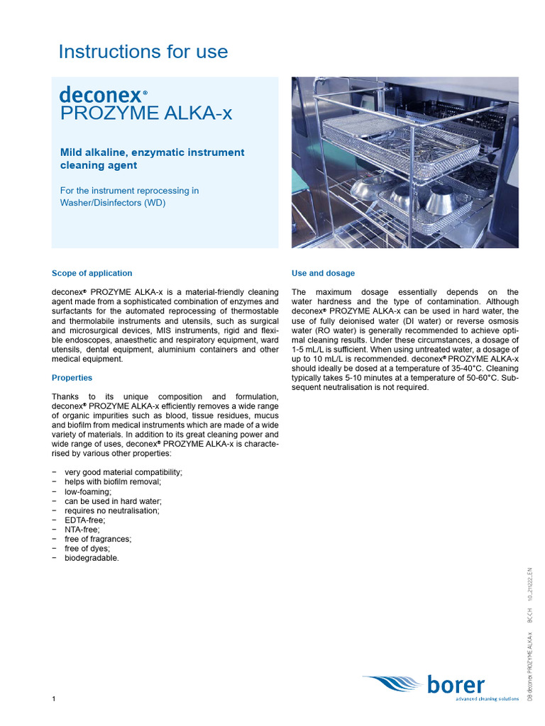 DB Deconex Prozyme Alka-X en v1.0 211222 | PDF | Materials | Chemical ...