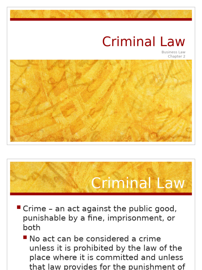 Chapter 2 Notes - Law | PDF | Manslaughter | Burglary