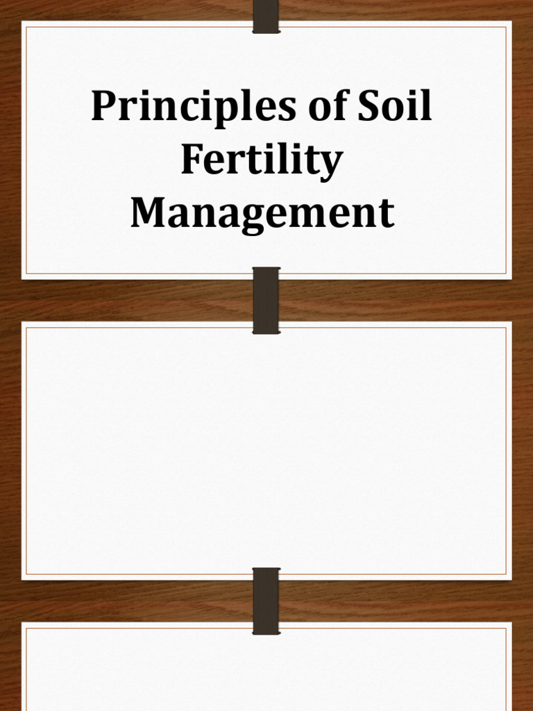Principles of Soil Fertility Management in Soil | PDF | Fertilizer ...
