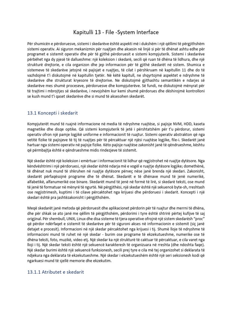 Kapitulli 13 - File -System Interface | PDF