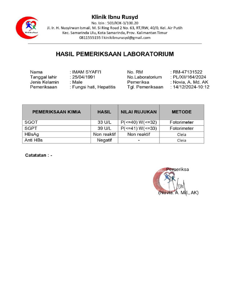 Cek Lab SGPT Imam | PDF