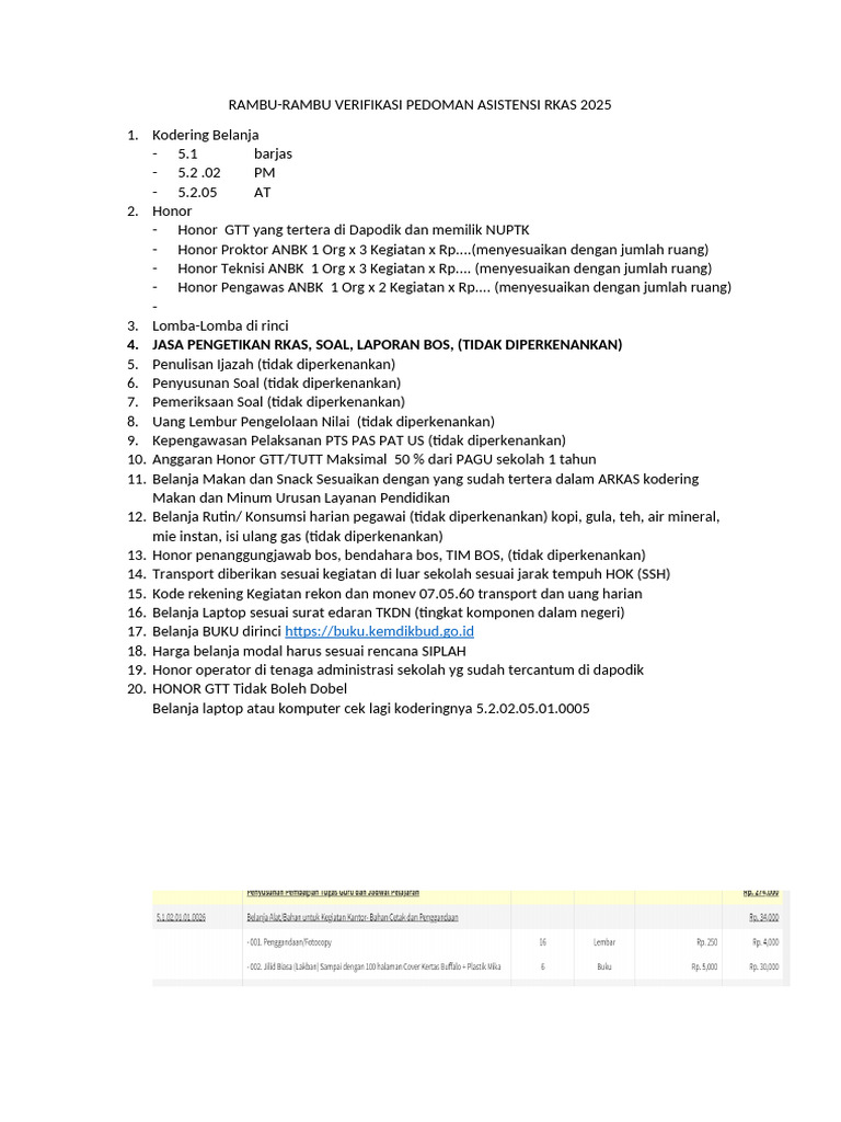 Panduan Verifikasi RKAS 2025 | PDF