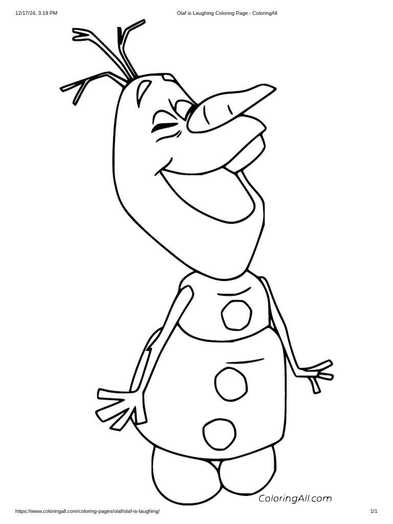 Olaf Laughing Coloring Page | PDF