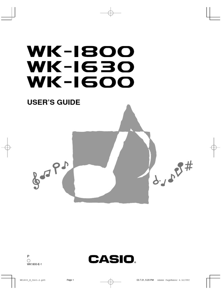 Casio WK-1800 User's Guide | PDF | Ac Power Plugs And Sockets | Synthesizer