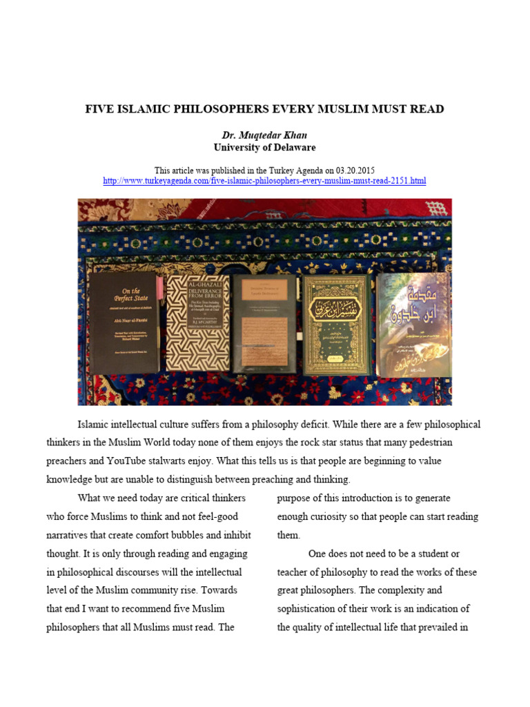 Must-Read Islamic Philosophers | PDF | Islamic Philosophy | Liberal ...