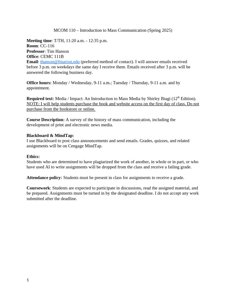 MCOM 110: Mass Communication Course Guide | PDF | Entertainment | Mass Media