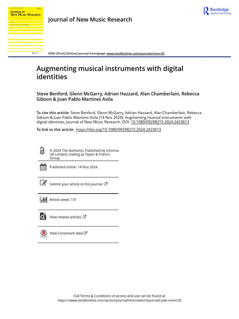 Augmenting musical instruments with digital identities | PDF | Guitars