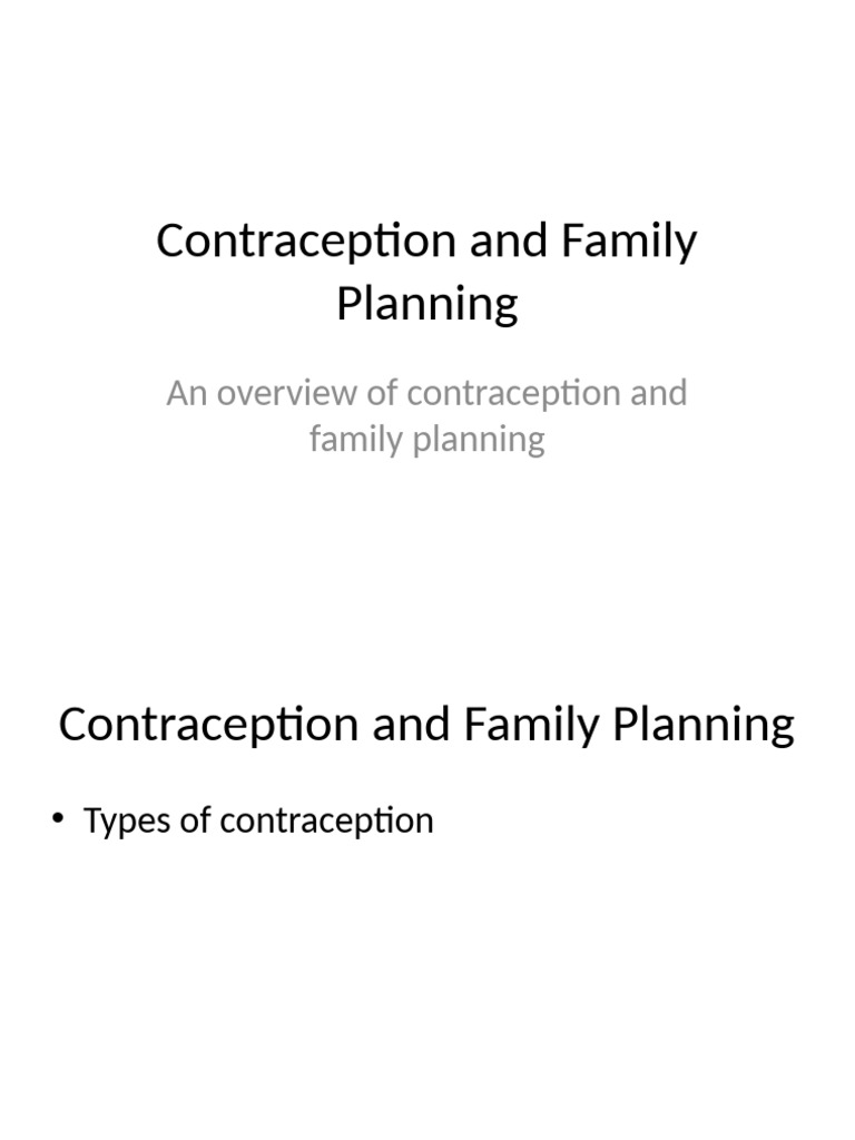 Contraception and Family Planning | PDF