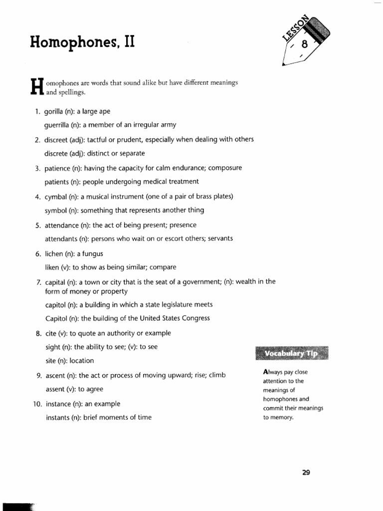 Daniel Pipe (MMS 8) - homophones II (2) | PDF