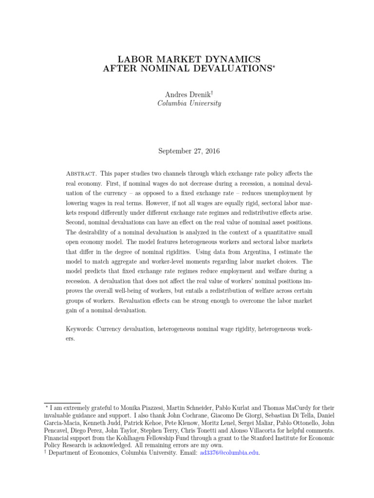 Drenik Labor Market Dynamics | PDF | Cost Of Living | Labour Economics
