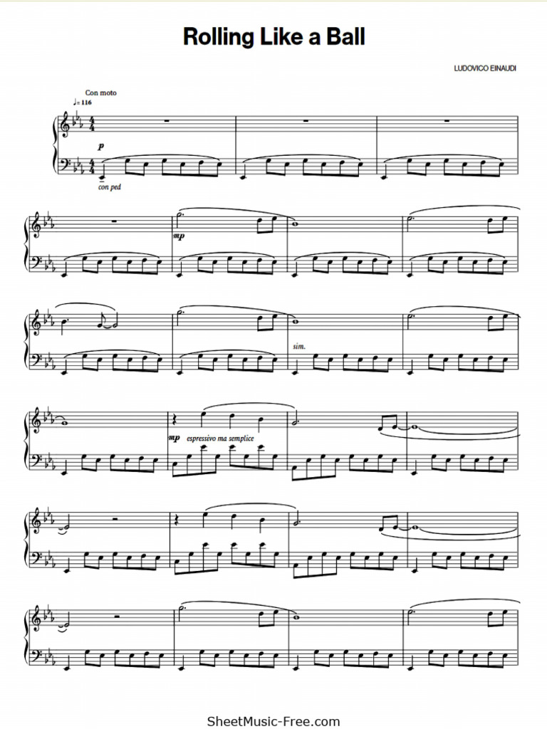 Rolling Like A Ball Sheet Music Ludovico Einaudi SheetMusic | PDF