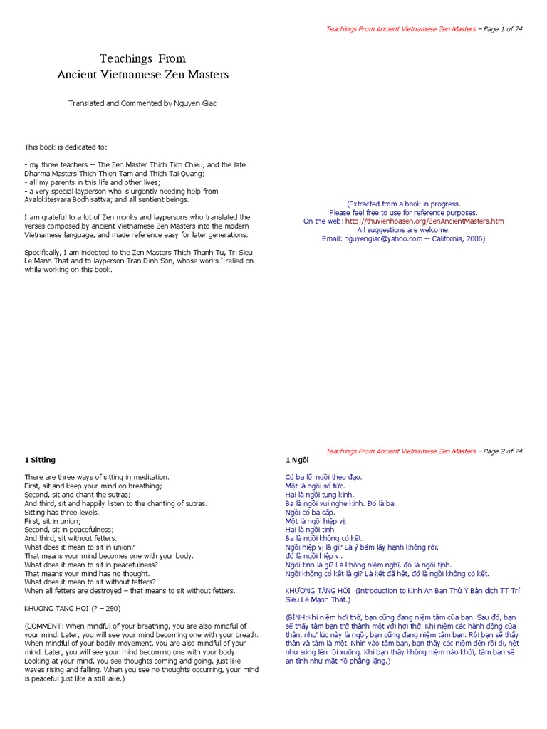 Teachings From Ancient Vietnamese Zen Masters | PDF | Self-Improvement ...