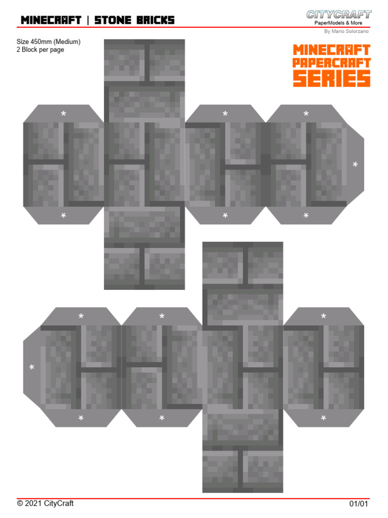 Minecraft Stone Bricks Papercraft | PDF