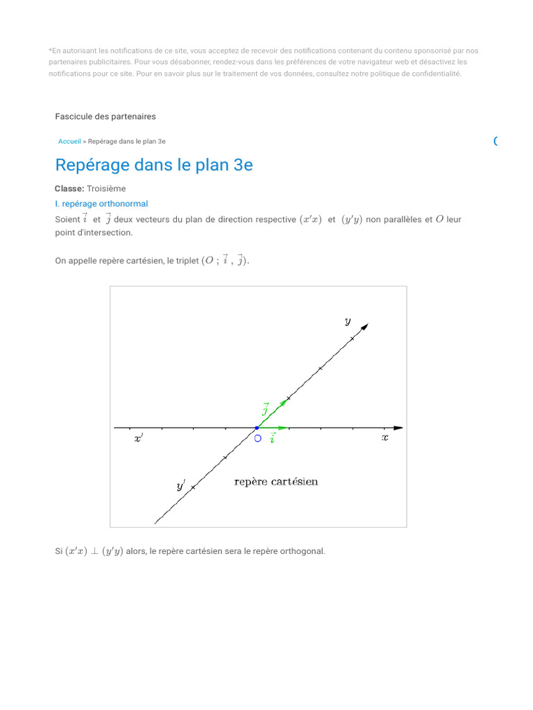 Repérage Dans Le Plan 3e - Sunudaara | PDF | Coordonnées cartésiennes ...