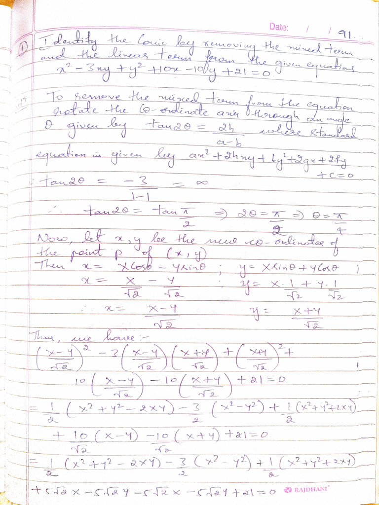 UNIT - 3 - Quadric Curve, Quadric Surface (Sphere) | PDF