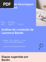 Análise de Conteúdo Da Bardin em TRÊS ETAPAS SIMPLES! | PDF | Método científico | Dados