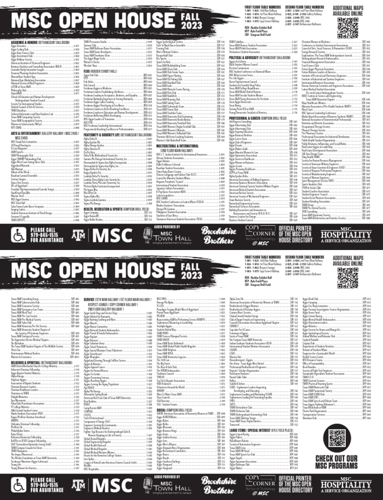 MSC-Open-House-Table-Directory 4 | PDF | Fraternities And Sororities ...