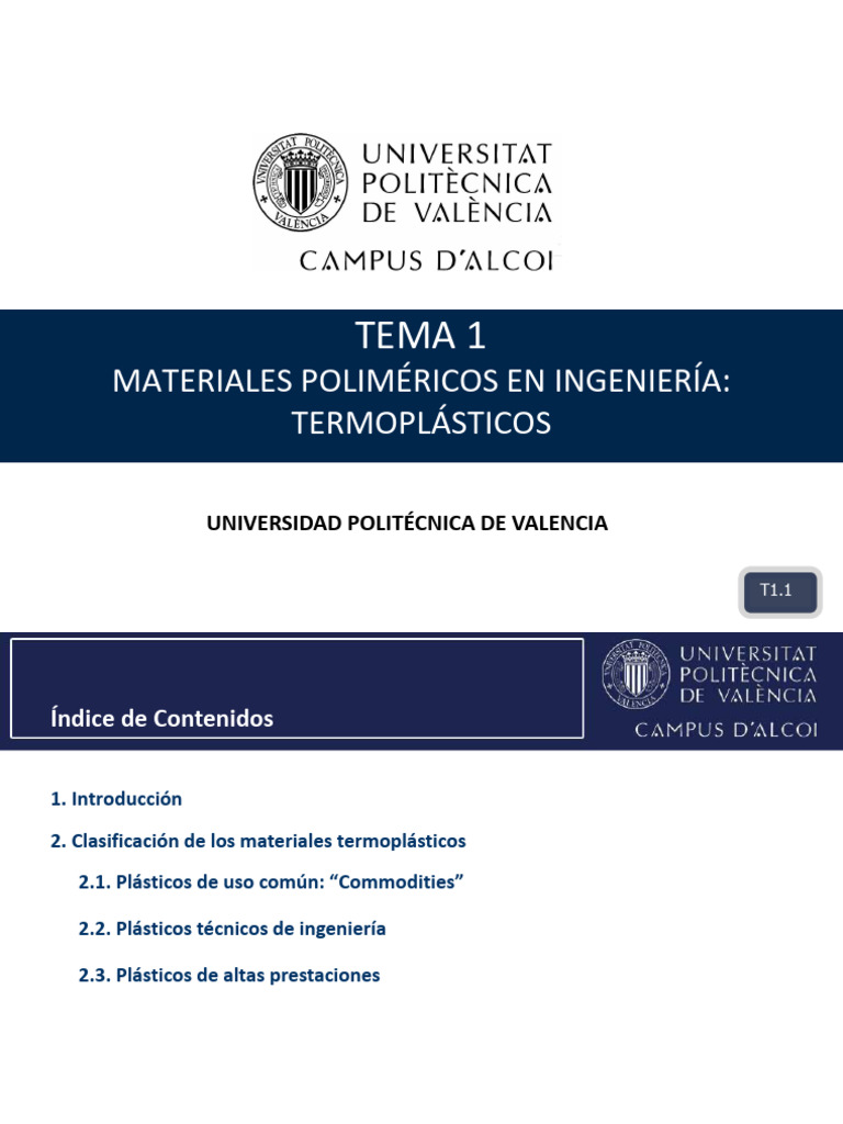 Clasificación de Termoplásticos en Ingeniería | PDF | El plastico ...