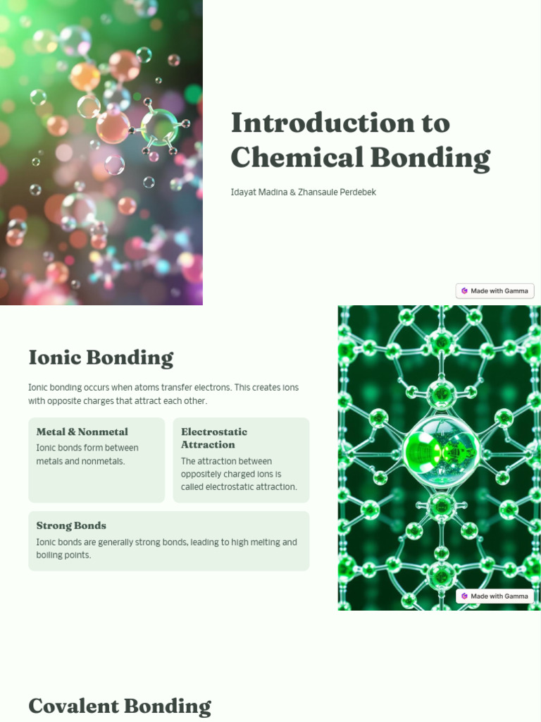 Introduction To Chemical Bonding | PDF | Chemical Bond | Chemical Polarity