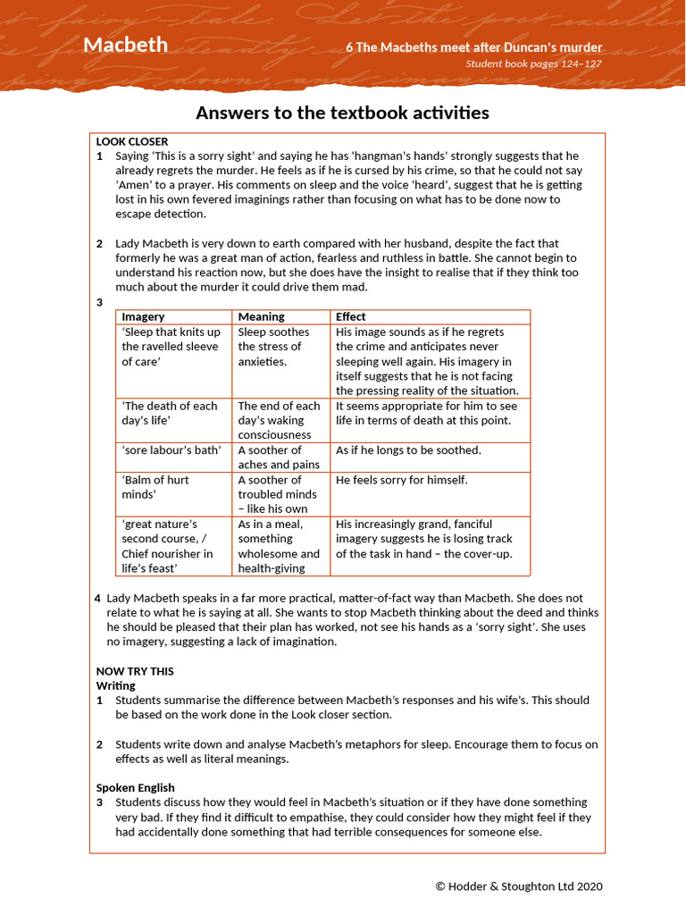 Macbeth's Guilt and Imagery Analysis | PDF | Psychology | Macbeth