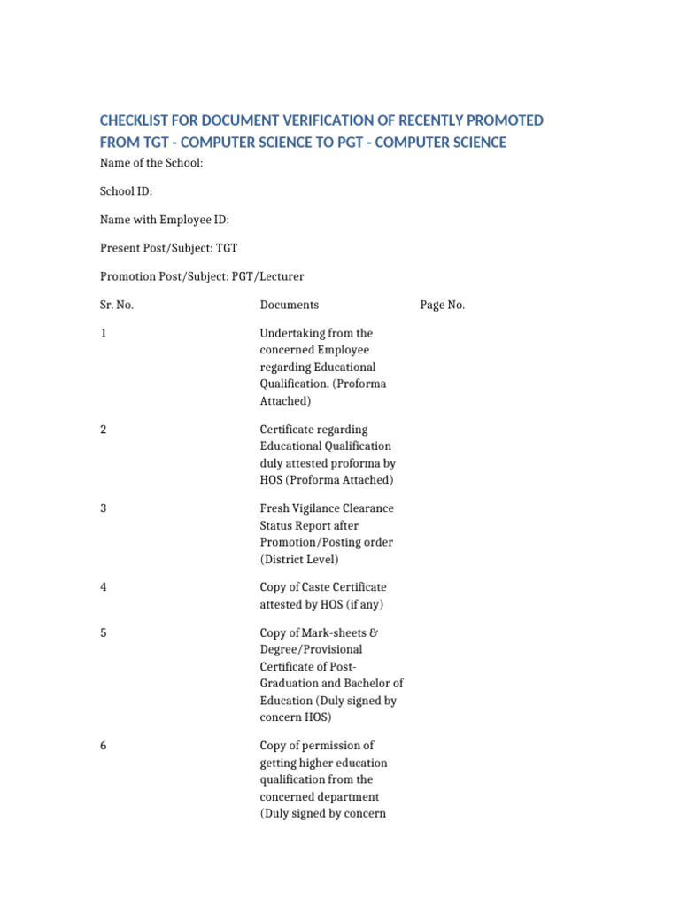 Checklist_Document_Verification | PDF
