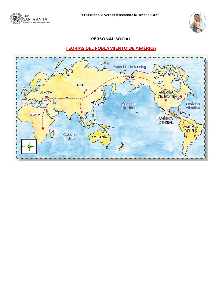 Ficha para Imprimir. Teorias Del Poblamiento de America. 4to Grado ...