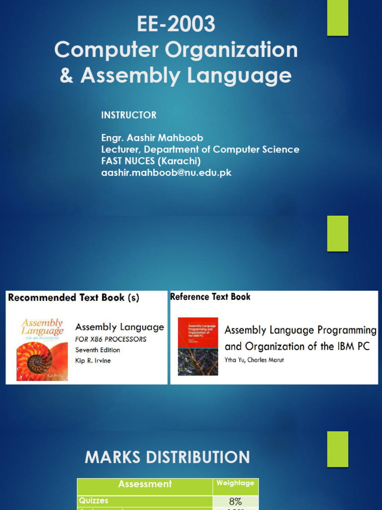 Coal Week 1 Lectures (1) | PDF | Central Processing Unit | Assembly Language